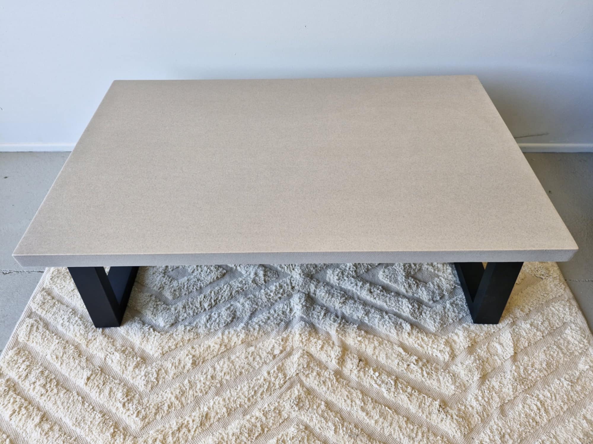1.3 Rectangular Beach Coffee Table| Black Powder Coated Legs – www ...