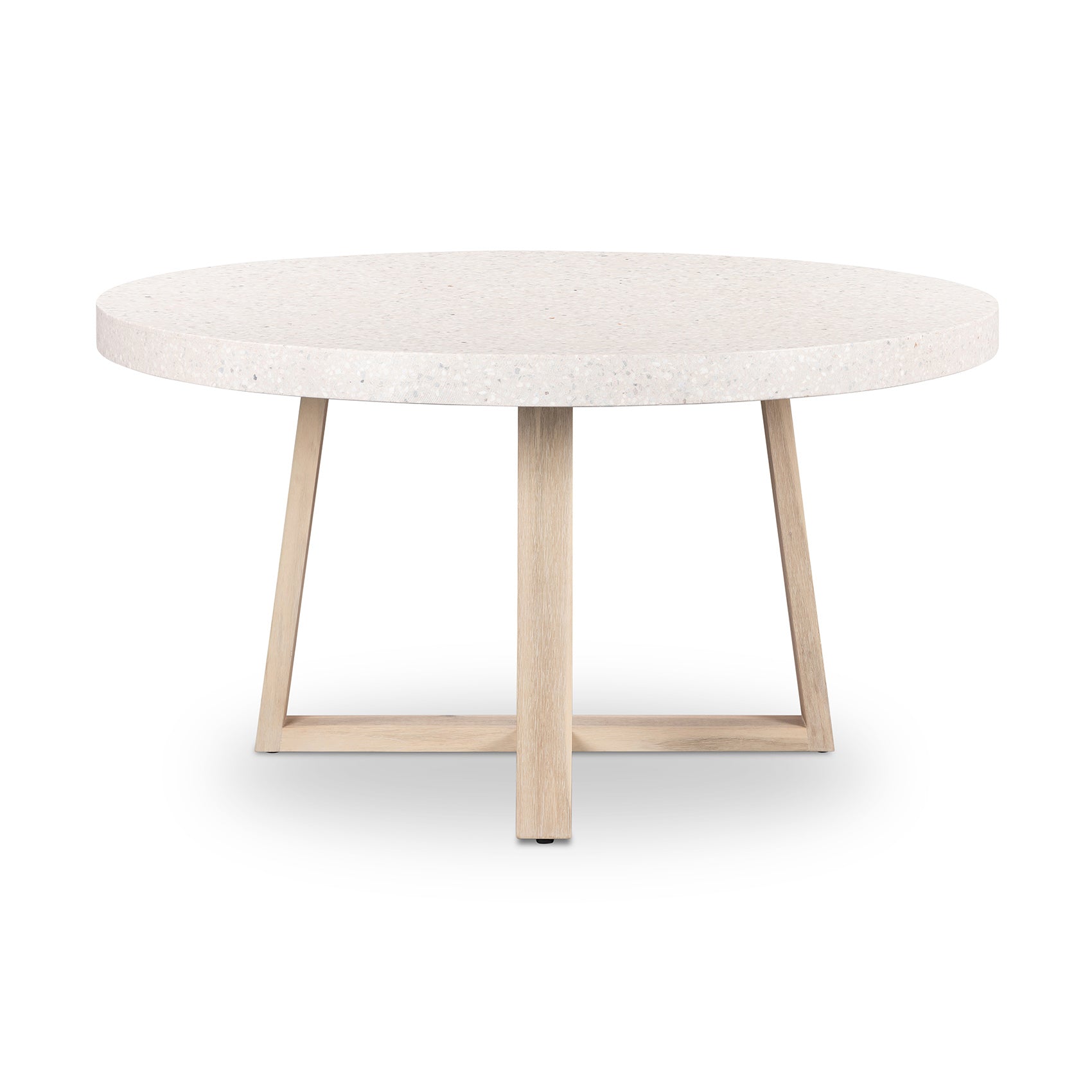 1.4m eTerrazzo Round Dining Table | Ivory Coast with Ivory Washed Acac – www.elkstone.com.au